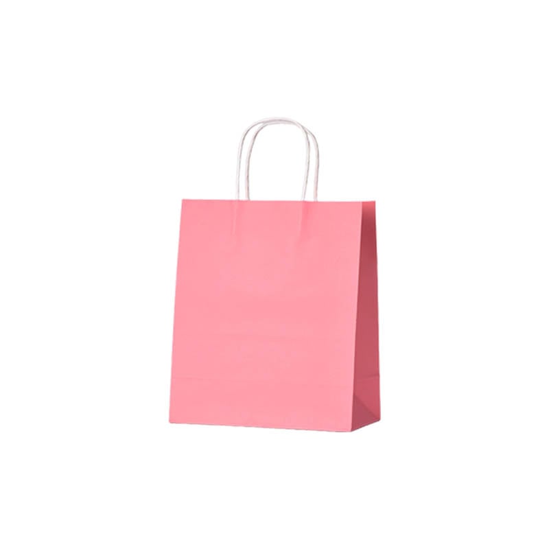 Small Paper Bags Twisted Handles 210x270mm Pink - 50/Pack | ABZ Packaging